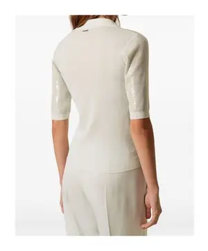 TWINSET Sequin Embellished Short-sleeved Polo Shirt