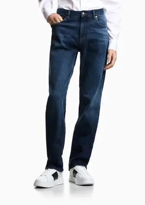 Emporio Armani Straight Fit Jeans - Medium Blue