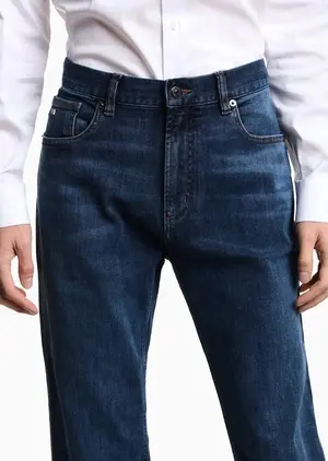 Emporio Armani Straight Fit Jeans - Medium Blue