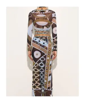 Emilio Pucci Cropped Printed Long Sleeve Top - Multicolor