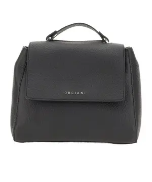 ORTIGNI Sveva Soft Leather Handbag - Black