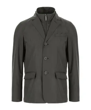 Herno Three-button Jacket With Invisible Zipper - Black