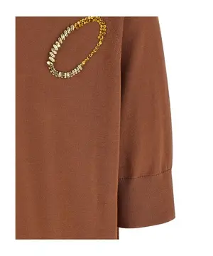 Dries Van Noten Embellished Crew Neck Sweater - Brown