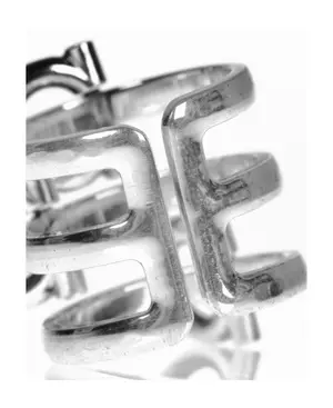 FERRAGAMO Silver Logo Detail Ring