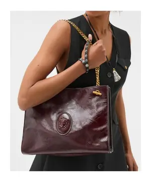 Versace Cabine Shoulder Bag With Chain Top Handle - Brown