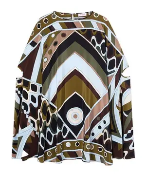 Emilio Pucci Vivara Print Crewneck Kaftan Dress - Multicolor