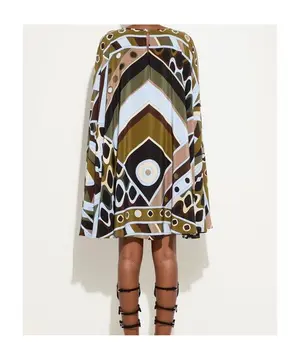 Emilio Pucci Vivara Print Crewneck Kaftan Dress