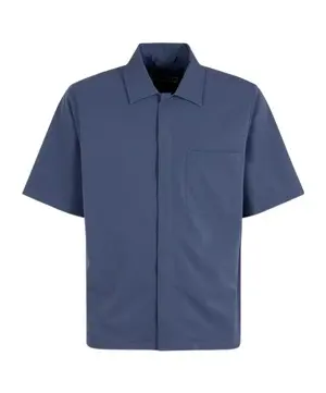 Herno Seer-crease Short Sleeved Shirt - Blue