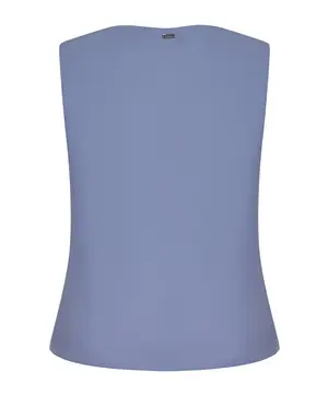 Herno V-neck Sleeveless Top With Curved Hem - Blue