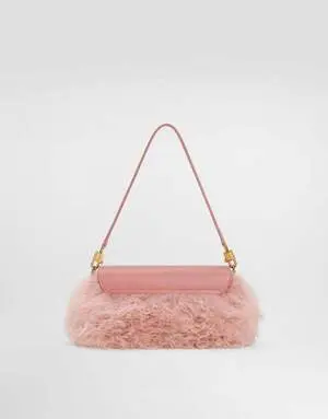 Dolce & Gabbana Shearling And Palmellato Calfskin Shoulder Bag - Pink