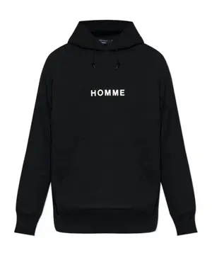 Comme Des Garçons Printed Hoodie - Black