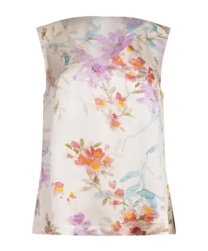 Herno Floral V-neck Sleeveless Top