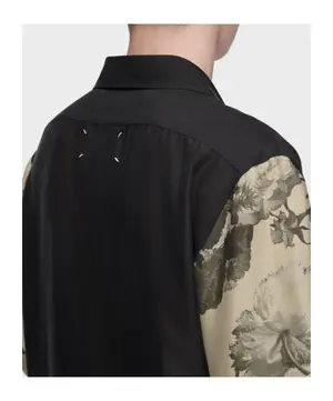 MAISON MARGIELA Floral Sleeve Silk Shirt