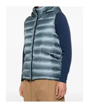 Herno Hooded Padded Gilet - Blue