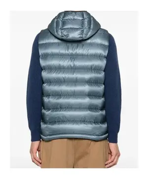 Herno Hooded Padded Gilet - Blue