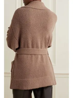 Proenza Schouler Ribbed Knit Belted Cardigan