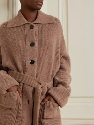 Proenza Schouler Ribbed Knit Belted Cardigan