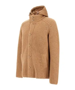 Herno Hooded Ribbed-knit Jacket