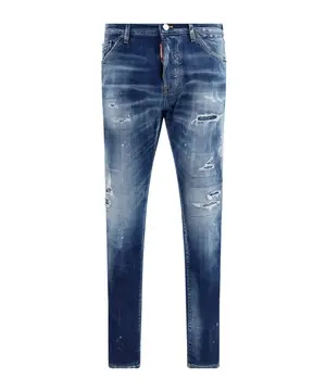 Dsquared2 Teddy Distressed Slim Jeans - Blue