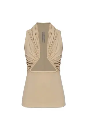 Rick Owens Sleeveless Gathered Top - Beige