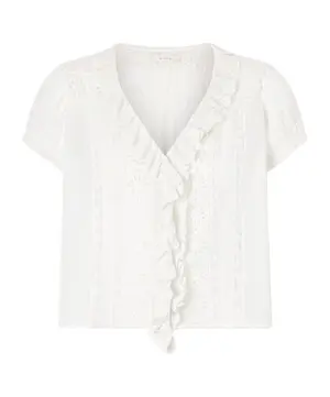 DÔEN Lace-trimmed Organic Cotton-voile Blouse - No