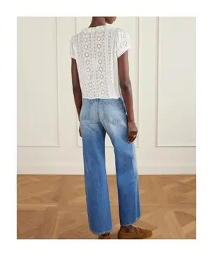 DÔEN Lace-trimmed Organic Cotton-voile Blouse