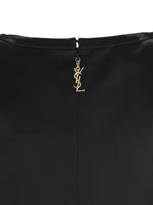 Saint Laurent Cassandre Pleated Satin Top