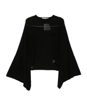Paloma Wool Long Sleeve Sheer Crewneck Top - Black