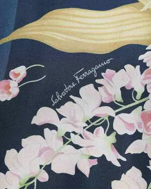 FERRAGAMO Floral Print Button Cardigan - Black