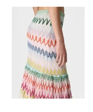 Missoni Long Skirt With Ruffles And Zigzag Motif