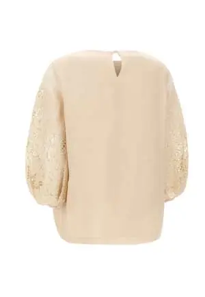 Max Mara Broderie Anglaise T-shirt - Beige