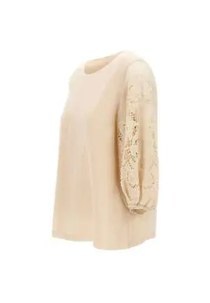Max Mara Broderie Anglaise T-shirt - Beige