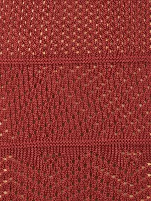 Max Mara Knitted Cut-out Elasticated Waist Skirt - Red