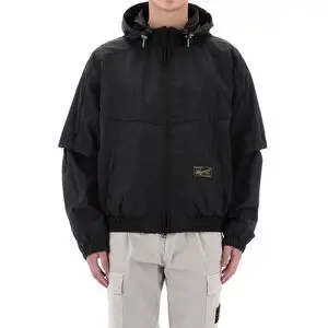 WOOYOUNGMI Zip-up Hooded Windbreaker Jacket