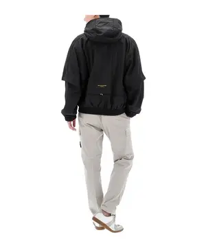 WOOYOUNGMI Zip-up Hooded Windbreaker Jacket