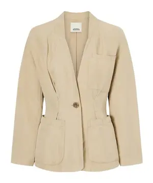 Isabel Marant Étoile Button-fastening Pocket-detail Coat In Linen And Silk