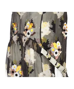 Fendi Bouquet Appliquéd Sheer Midi Dress