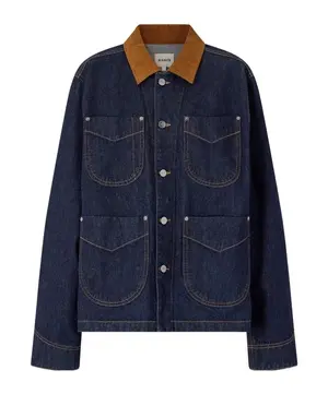 Khaite Corduroy-trimmed Denim Jacket - Black
