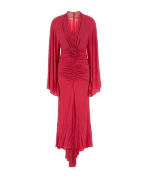 Blumarine Ruched Batwing Long Dress