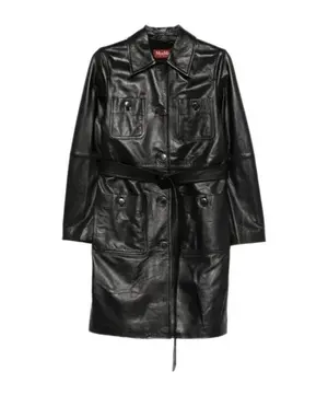 Max Mara Leather Belted Coat