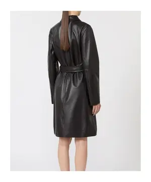 Max Mara Leather Belted Coat