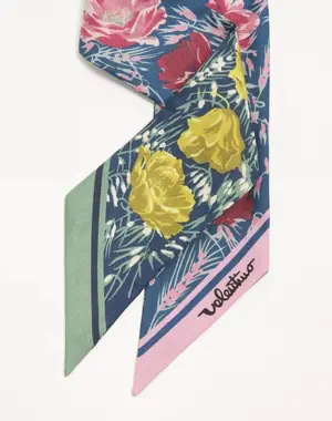 Valentino Garavani Apres L'hiver Poppies Bandeau Scarf In Silk - Multicolor