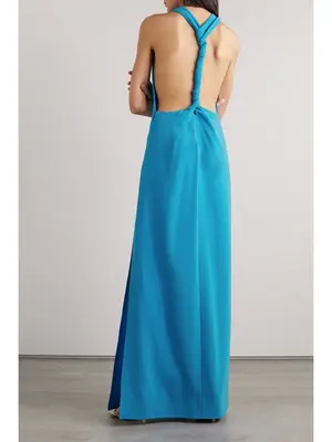 Proenza Schouler Backless Pleated Crepe Gown
