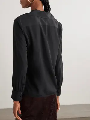 NILI LOTAN Joxe Long-sleeved Silk Shirt