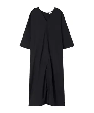 Filippa K V-neck Short-sleeve Midi Dress - Black