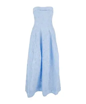 Simkhai Strapless Embroidered Maxi Dress - Blue