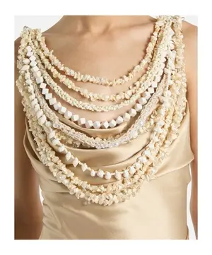Balmain Silk Shell Embellished Evening Dress