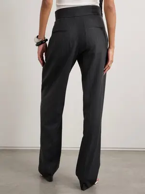 Christopher Esber Striped Tailored High-rise Straight-leg Trousers