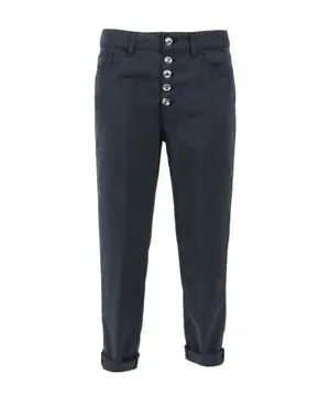 DONDUP Buttoned High-waist Pants - Blue