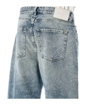 ICON DENIM LOS ANGELES Relaxed Fit Distressed Denim Shorts - Gray